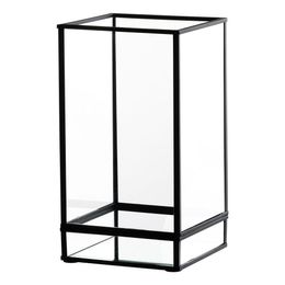 Ritzenhoff Breker Windlicht Nero, Klar, Schwarz, Metall, Glas, 12x22x12 cm, Glaseinsatz, Dekoration, Windlichter & Laternen, Windlichter
