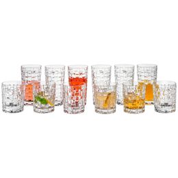 Nachtmann Gl&auml;serset Bossa Nova, Klar, Glas, 12-teilig, Gr&uuml;ner Punkt, Made in Germany, Essen & Trinken, Gl&auml;ser, Gl&auml;ser-Sets