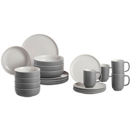 Ritzenhoff Breker Kombiservice Jasper, Grau, Keramik, 20-teilig, Uni, 285 ml,500 ml, Lfgb, Essen & Trinken, Geschirr, Geschirr-Sets, Kombiservice