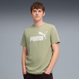 Puma Herren T-Shirt "ESS NO. 1 LOGO TEE (S)"lux army, Gr. L, unifarben, Jersey, Obermaterial: 100% Baumwolle, Shirts