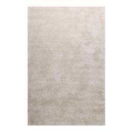 Teppich HOMIE LIVING "Pisa", beige (creme beige), B:80cm H:25mm L:150cm, Polyester, Teppiche, Teppich, Hochflor, Microfaser, uni, weich, Shaggy, Wohnzimmer, Schlafzimmer