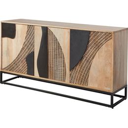 Sideboard GUTMANN FACTORY, beige (natur), B:140cm H:75cm T:40cm, Massivholz, Sideboards, Kommode, Breite 140 cm