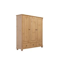 Wäscheschrank Home Affaire "Tessin", beige (natur), B:128cm H:140cm T:38cm, Massivholz, Schränke, aus massiver Kiefer, in 2 Breiten, viel Stauraum, FSC zertifiziert