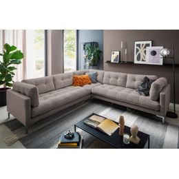 Wohnlandschaft TRENDS BY HG "Landau U-Form", grau, B:265cm H:75cm T:265cm, Sofas, Wohnlandschaft, in Cord-Stoff mit Metallfu&szlig;