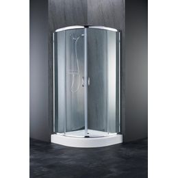 Runddusche Welltime "Summer", grau (chromfarben), B:80cm H:185cm T:80cm, Duschkabinen, mit gro&szlig;em Verstellbereich, Duschabtrennung mit Schiebet&uuml;ren
