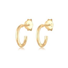 Paar Creolen Elli "Ohrstecker Creolen 925 Sterling Silber", gold, Ohrringe, Damen, onesize, ohne Stein, Silber 925 (Sterlingsilber)