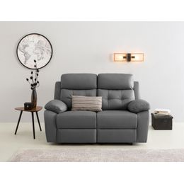 2-Sitzer Home Affaire "Lannilis", grau, B:158cm H:99cm T:92cm, Sofas, mit manueller und elektrischer Relaxfunktion