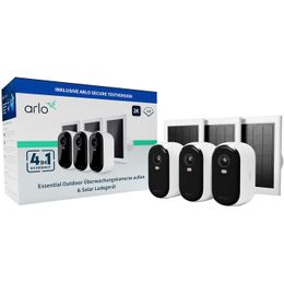 ARLO Smart Home Kamera "2 2K Outdoor Camera 3pack W/3 Solar Panel", weiß, B:5,3cm H:9,33cm T:5,93cm, Überwachungskameras