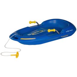 Schlitten Rolly Toys "rollySnow Max, blau", blau, Schlitten, JungenB:49cm H:19cm, Kunststoff, mit 2 Bremsen aus Metallrohr, B:49cm H:19cm