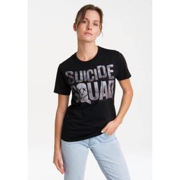T-Shirt logoshirt "Suicide Squad Logo", Damen, Gr. L, schwarz, 100% Baumwolle, bedruckt, normal, Rundhals, Shirts, mit lizenziertem Print