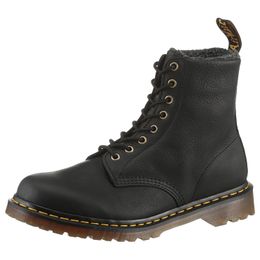 Schnürstiefelette Dr. Martens "1460 schmale Form", Herren, Gr. 37, schwarz (schwarz grizzly), Leder, unifarben, Schuhe, Plateaustiefel, Winterstiefel mit modischem Blockabsatz
