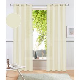 Vorhang my home "Raja" Gr. 1, beige (champagner), B:140cm H:145cm, Polyester, Recyceltes Material, Gardinen, 2er-Set, Bestseller, einfarbig, modern, pflegeleichte Mikrofaser