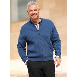 Strickjacke Marco Donati, Herren, Gr. 48, blau (jeansblau), 68% Polyacryl, 29% Wolle, 2% Polyester, 1% Elasthan, unifarben, Strickjacken