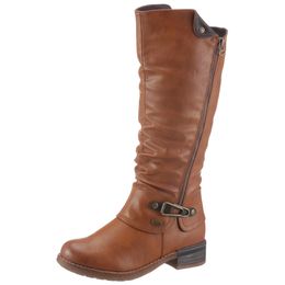 Stiefel Rieker, Damen, Gr. 39, Varioschaft, braun (cognac, used), Lederimitat, used, Schuhe Damenschuh Stiefel Reißverschlussstiefel Winterstiefel, Winterstiefel, Blockabsatz, mit Tex Membran, Varioschaft, Topseller