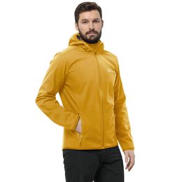 Softshelljacke Jack Wolfskin "BORNBERG HOODY", Herren, Gr. XXL, braun (safflower), Softshell, Obermaterial: 100% Polyester, Jacken Softshelljacke, Atmungsaktiv, leicht, &Uuml;bergangsjacke