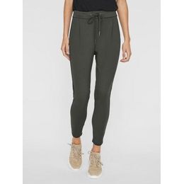 Véro Moda Jogger Pants VERO MODA "VMEVA MR LOOSE STRING PANT GA NOOS", Damen, Gr. M (38), Länge 34, grau (peat), Web, Obermaterial: 65% Viskose (LENZING™ ECOVERO™), 30% Nylon, 5% Elasthan, unifarben, loose fit 7/8-Länge, Hosen, hinten mit elastischem Bündchen