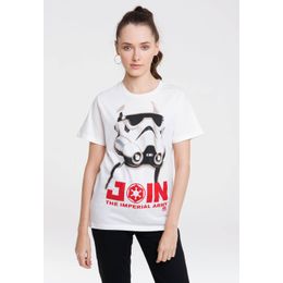 T-Shirt logoshirt "Stormtrooper - Join The Imperial Army", Damen, Gr. S, wei&szlig; (altwei&szlig;), 100% Baumwolle, bedruckt, normal, Rundhals, Shirts T-Shirt, mit l&auml;ssigem Front-Motiv