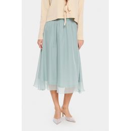 Midirock Saint Tropez "CoralSZ Skirt", Damen, Gr. L (40), blau (blau surf), Web, Obermaterial: 100% Polyester, regular fit wadenlang, Röcke, aus Chiffon