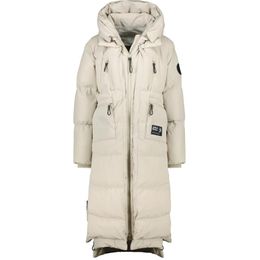 alife and kickin Winterjacke ALIFE & KICKIN "Damen RihannaAK A", Damen, Gr. L, beige (pumice), 100% Polyester, oversize wadenlang, Rippbündchen, Jacken, Langer, warmer Wintermantel mit großer Kapuze und Fleece Innenfutter