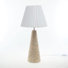 Beigefarbene Tischlampe im Steindesign 55x27cm