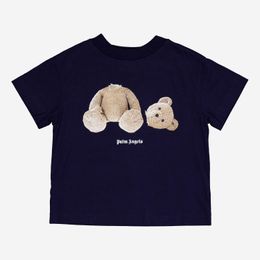 Palm Angels Dunkelblaues T-Shirt mit Logo-Detail