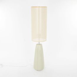 Salbeigr&uuml;ne Stehlampe mit beigem Lampenschirm 117x28cm