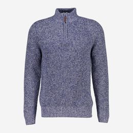 Blau-weißer Pullover mit Melange-Muster