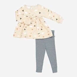 2-teiliges beiges und graues Sweatshirt und Hosen-Set