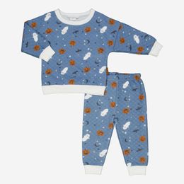 Blaues Pyjama-Set mit Halloween-Motiv