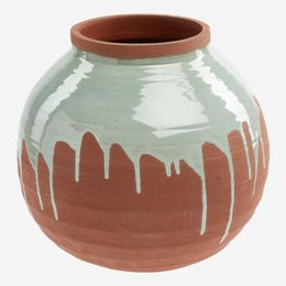 Braun-gr&uuml;ne runde Vase 30x25cm