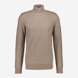 Brauner Rollkragenpullover mit Struktur