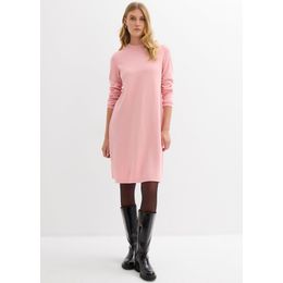 bonprix Strickkleid in A-Linie, rosa, mit Baumwolle