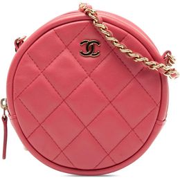 Chanel Hobo Bags - CC Quilted Lambskin Round Clutch With Chain - Gr. unisize - in Gold - f&uuml;r Damen