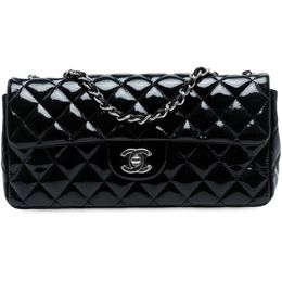 Chanel Hobo Bags - Classic Patent East West Single Flap - Gr. unisize - in Blau - f&uuml;r Damen