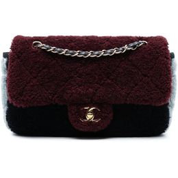 Chanel Hobo Bags - Medium Tricolor CC Quilted Shearling Single Flap - Gr. unisize - in Rot - f&uuml;r Damen