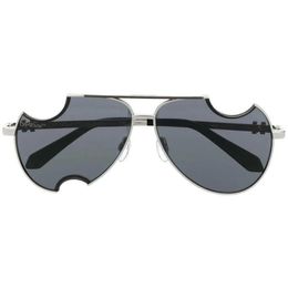 Off-White Sonnenbrillen - Dallas Meteor Logo Sunglasses - Gr. unisize - in Silber - f&uuml;r Damen