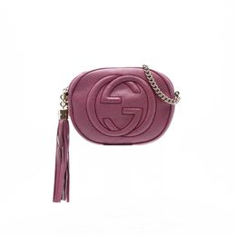 Gucci Hobo Bags - Mini Pebbled Calfskin Soho Chain Crossbody - Gr. unisize - in Gold - f&uuml;r Damen