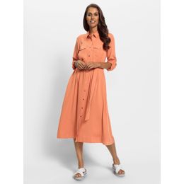 Heine Witt Damen Webkleid mit ausgestelltem Rockteil, papaya, Gr&ouml;&szlig;e 40