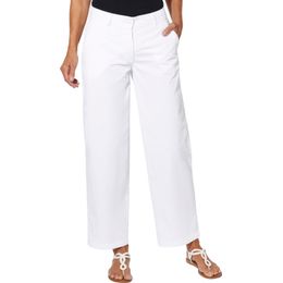 Damen Culotte in Jeans-Qualit&auml;t, Baumwolle wei&szlig;, Gr&ouml;&szlig;e 52