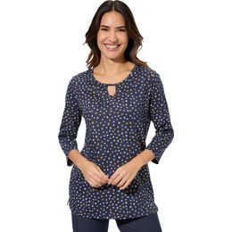 Damen 3/4-Arm-Shirt mit Grafik-Druck marine-bedruckt, Gr&ouml;&szlig;e 46