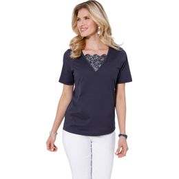 Damen 2-in-1-Shirt mit Glitzerdruck marine, Gr&ouml;&szlig;e 44