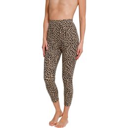 Damen Leggings im Leo-Dessin beige-bedruckt, Gr&ouml;&szlig;e 56