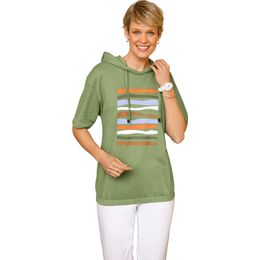 Damen Sweatshirt mit halblangen &Auml;rmeln eucalyptus-ecru, Gr&ouml;&szlig;e 54