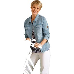 Damen Jeansjacke aus weichem Denim blue-bleached, Gr&ouml;&szlig;e 44