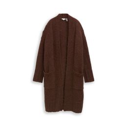 Tom Tailor Damen Oversize Cardigan mit Wollanteil, braun, Meliert, Gr. XS
