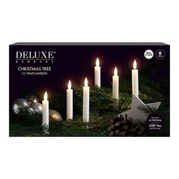 Deluxe Homeart LED Weihnachtsbaumkerzen mit Kerzenwachs beschichtet 6 stk skandinavische Deko Online Shop
