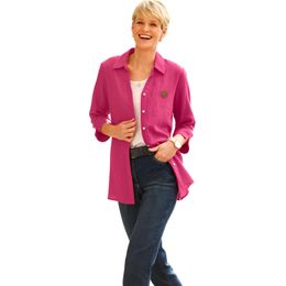 Damen Longbluse in Musselin-Qualit&auml;t magenta, Gr&ouml;&szlig;e 44