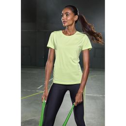 active by Lascana LASCANA ACTIVE T-Shirt gr&uuml;n Gr. XS (32/34) f&uuml;r Damen. Rundhals und Mesheinsatz. Basic