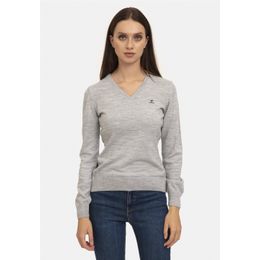 Strickpullover SIR RAYMOND TAILOR "Verty", Damen, Gr. XL, grau, 100% Polyacryl, unifarben, normal, V-Ausschnitt, Pullover Strickpullover, mit klassischem V-Ausschnitt