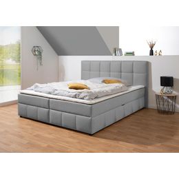 Boxbett Home Affaire "Niemes", hellgrau, B:172cm L:230cm, Komplettbetten